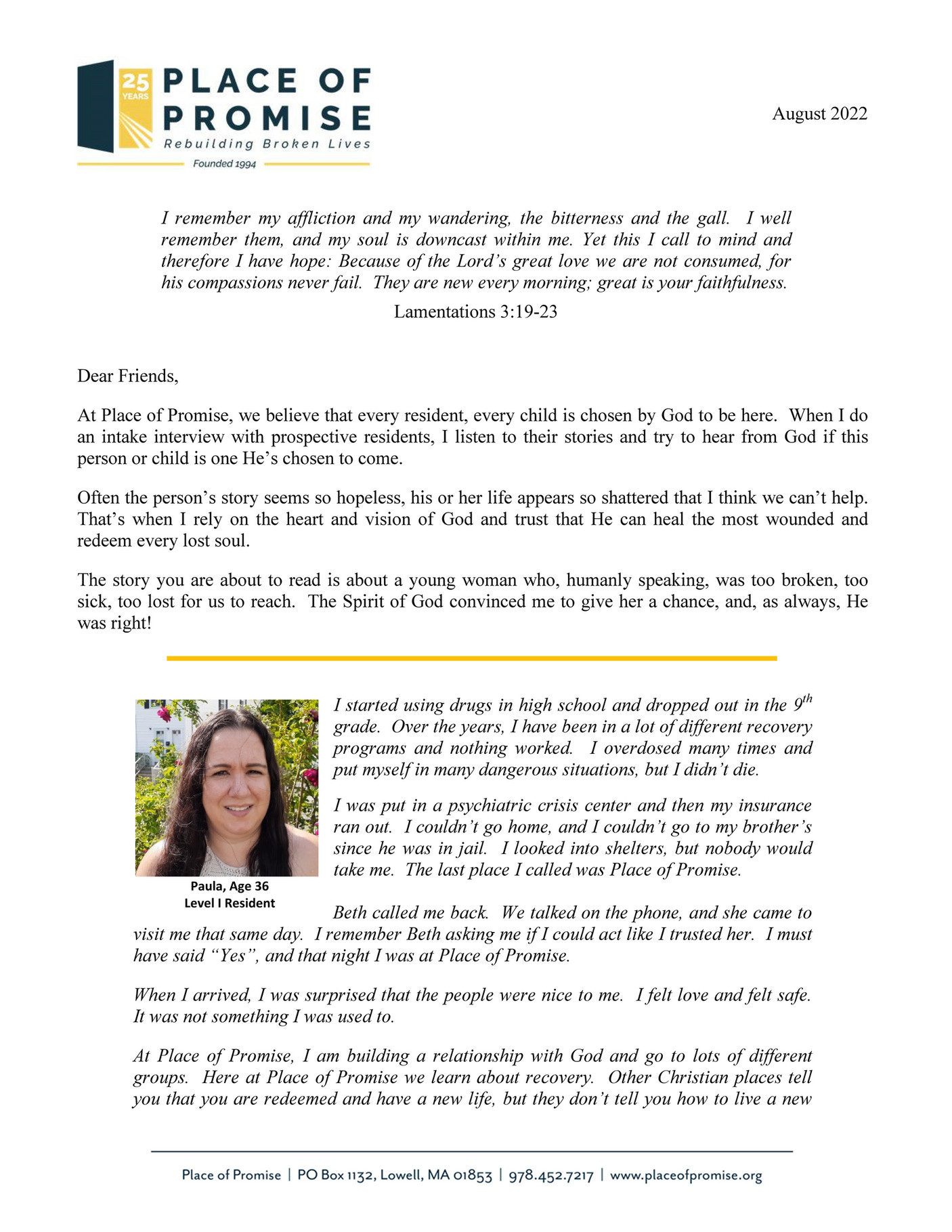 Place of Promise - Place of Promise August 2022 Newsletter - Page 1 ...