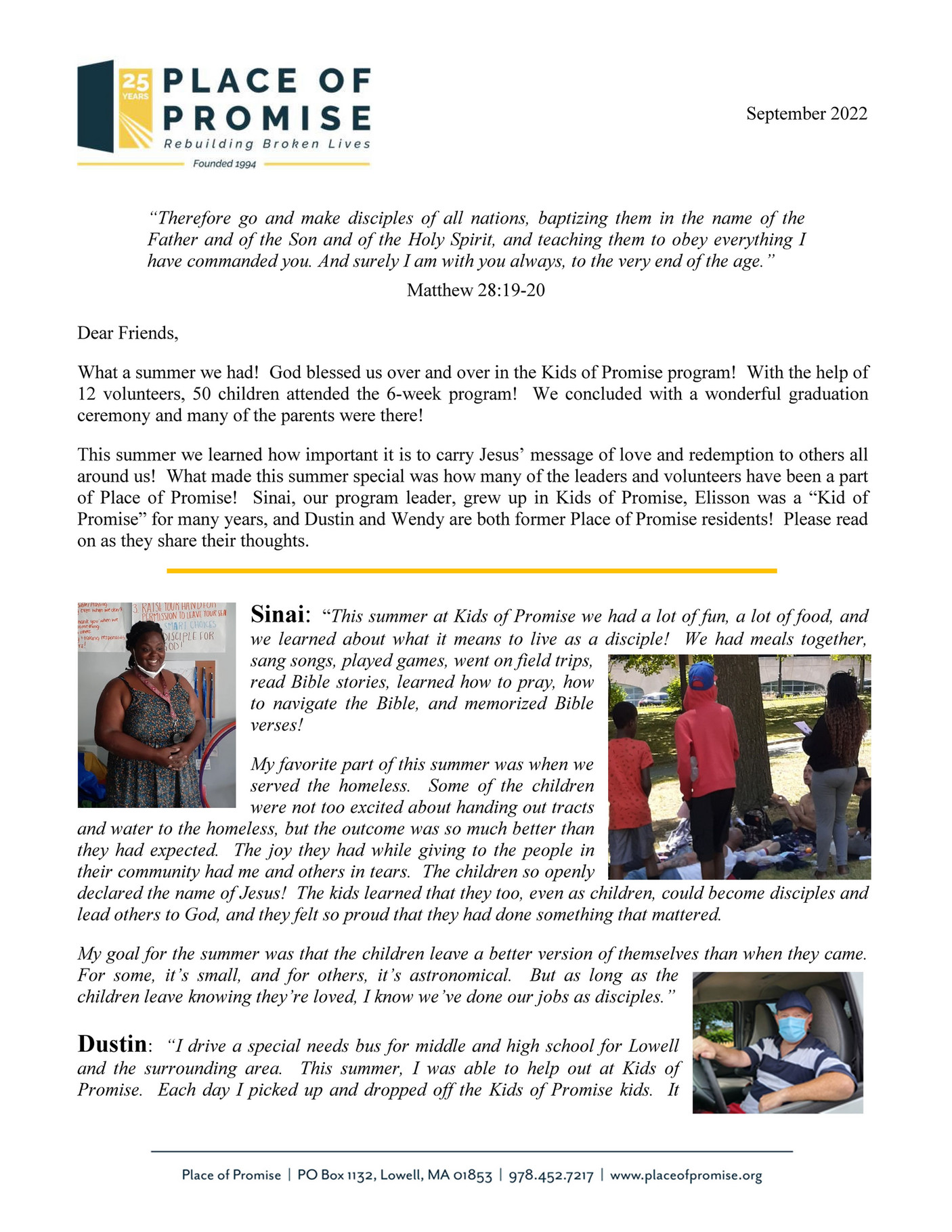 Place of Promise - Place of Promise September 2022 Newsletter - Page 1 ...