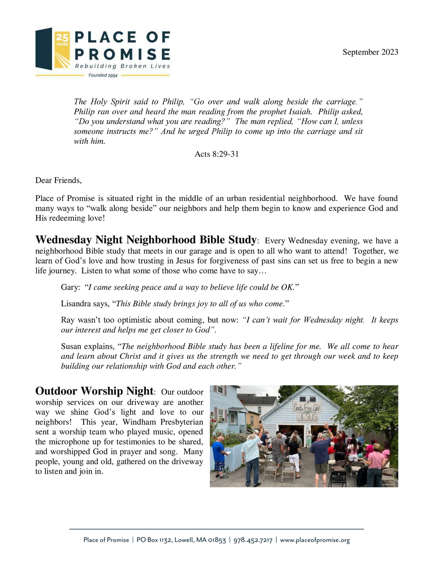 Place of Promise - Place of Promise September 2023 Newsletter - Page 1 ...