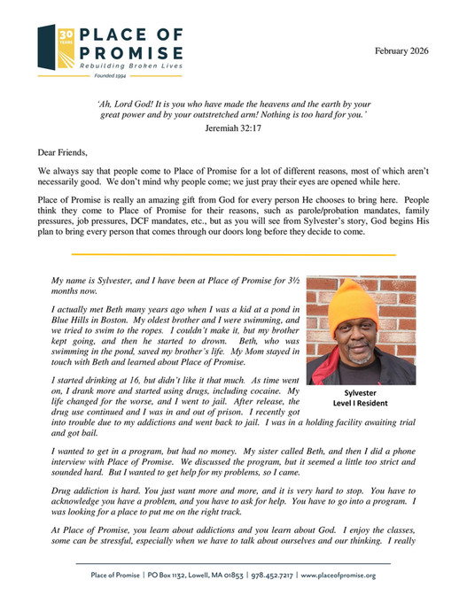 Place of Promise - Place of Promise February 2026 Newsletter - Page 1 ...