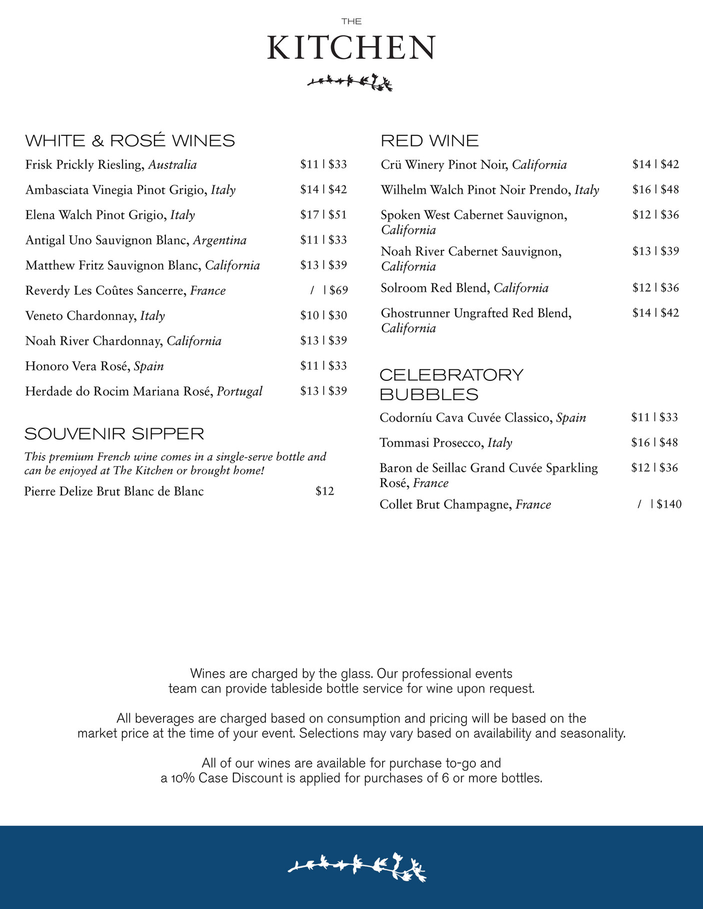 The Kitchen - The Kitchen's Beverage Menu - Page 1