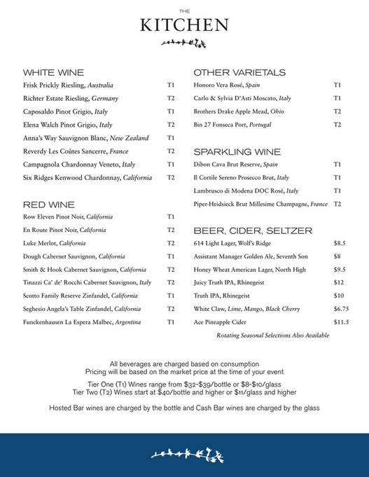 The Kitchen - The Kitchen's Beverage Menu - Page 1