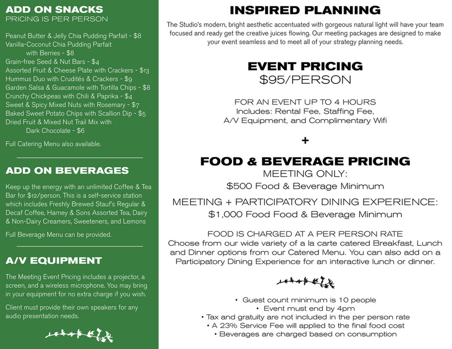 The Kitchen - Meeting Package at The Studio - Page 2