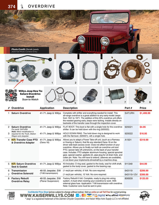My publications - 2026 Kaiser Willys Jeep Parts Catalog - Page 378-379