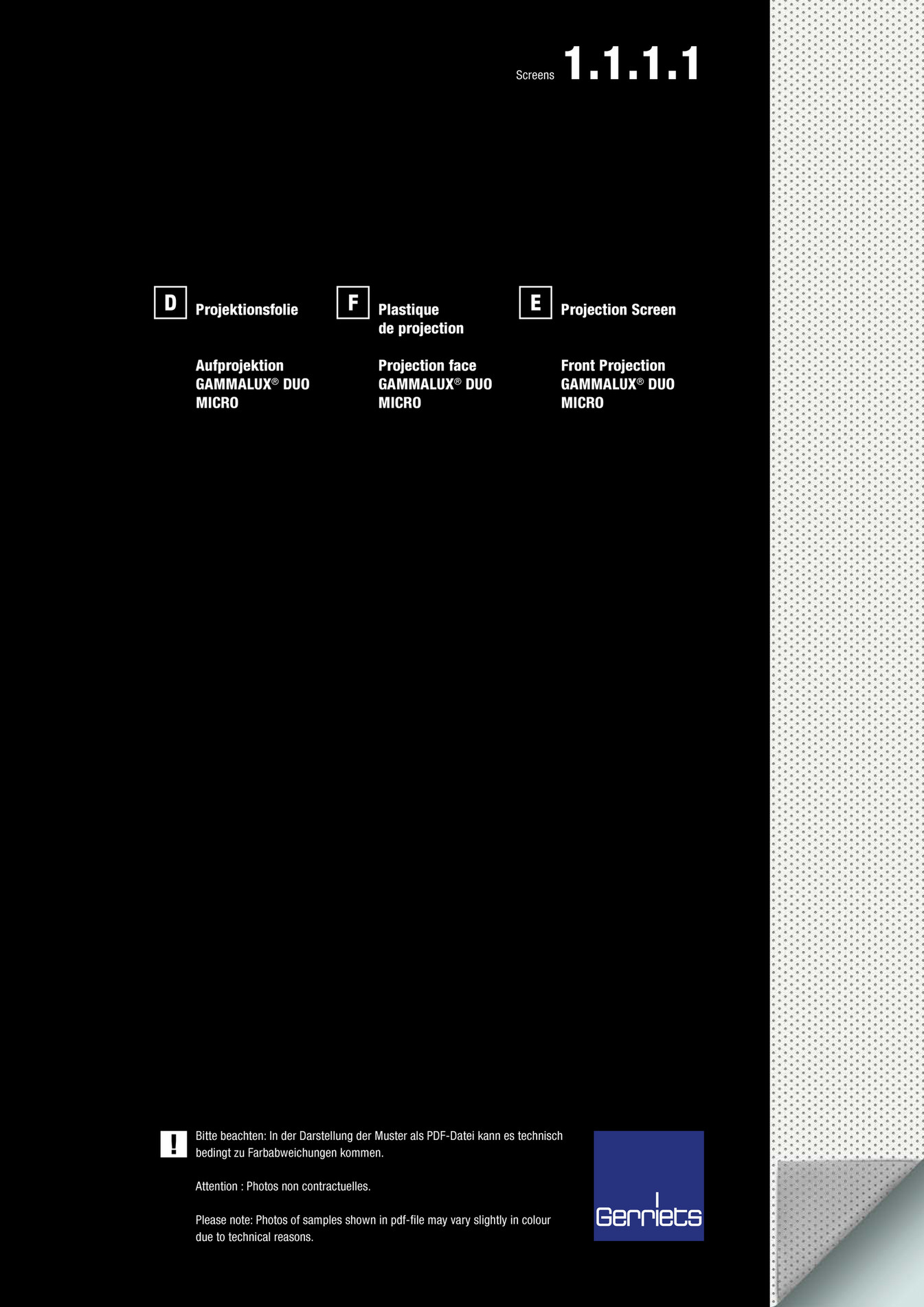 Gerriets GmbH - 1.1.1.1 GAMMALUX® DUO MICRO - Page 1