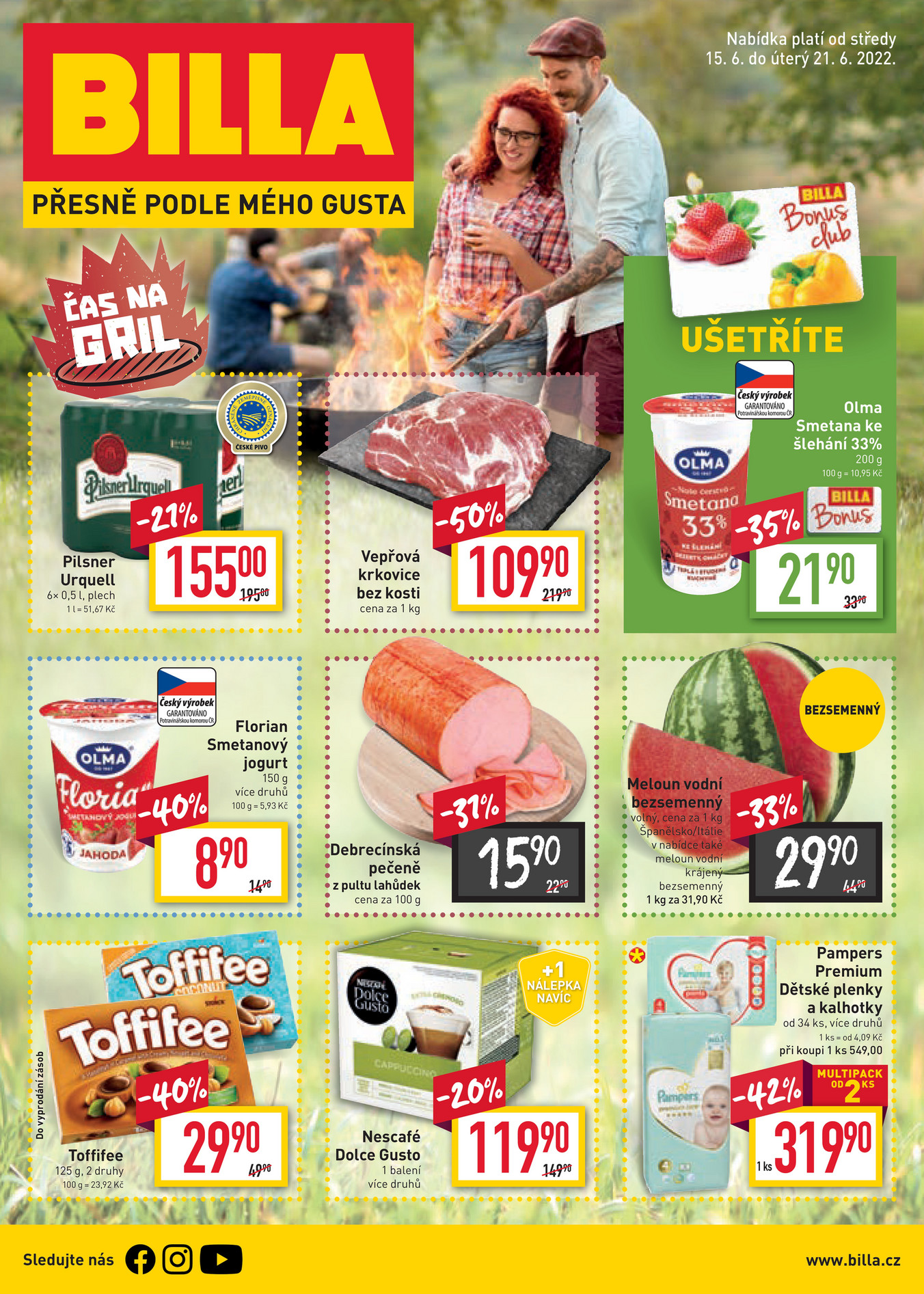BILLA.cz - Velký leták od středy 15. 6. do úterý 21. 6. 2022 - Strana 1