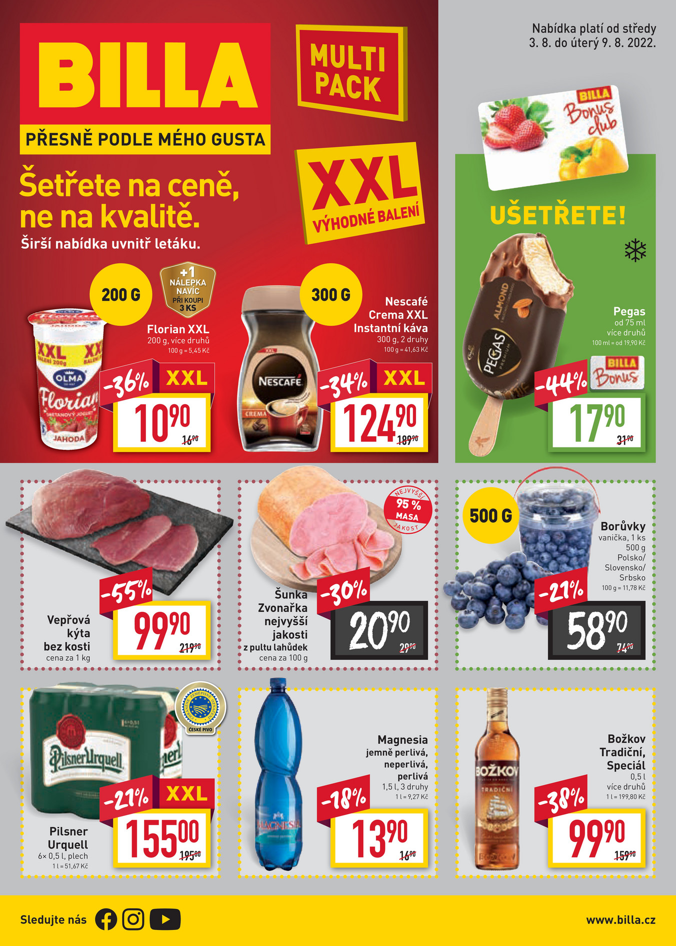 BILLA.cz - Velká leták od středy 3. 8. do úterý 9. 8. 2022 - Strana 1