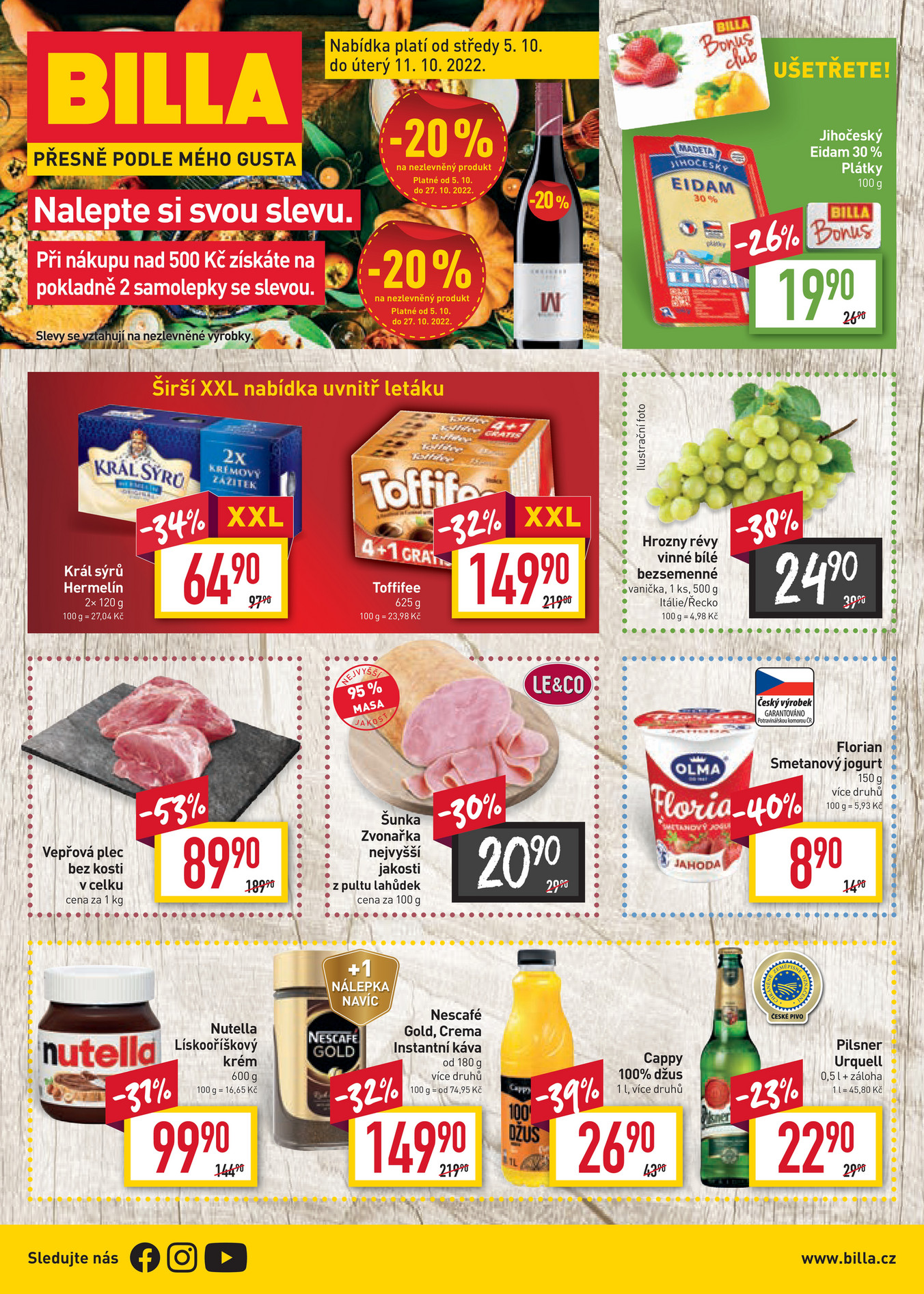 BILLA.cz - Velký leták od středy 5. 10. do úterý 11. 10. 2022 - Strana 1