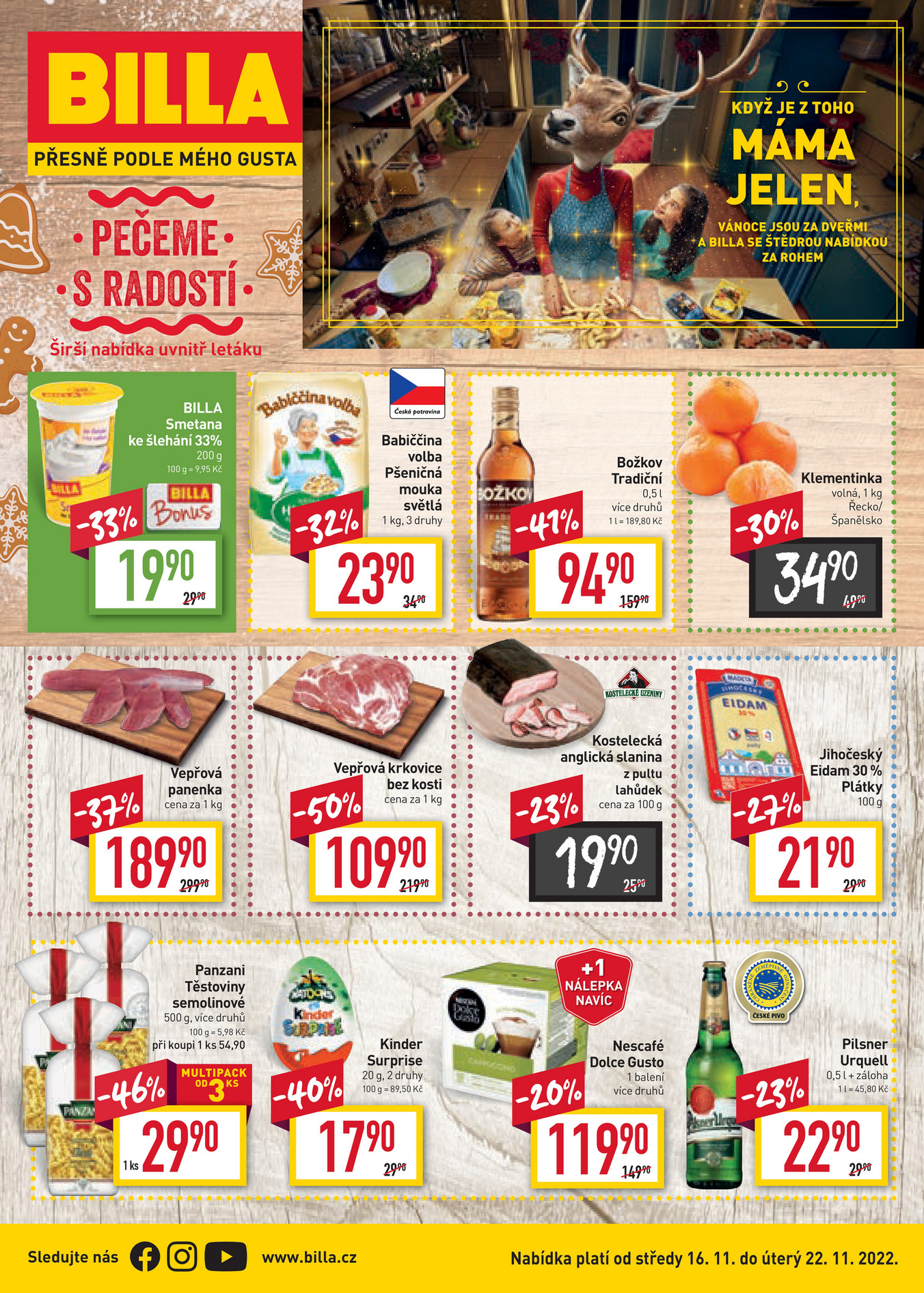 BILLA.cz - Velký leták od středy 16. 11. do úterý 22. 11. 2022 - Strana 1