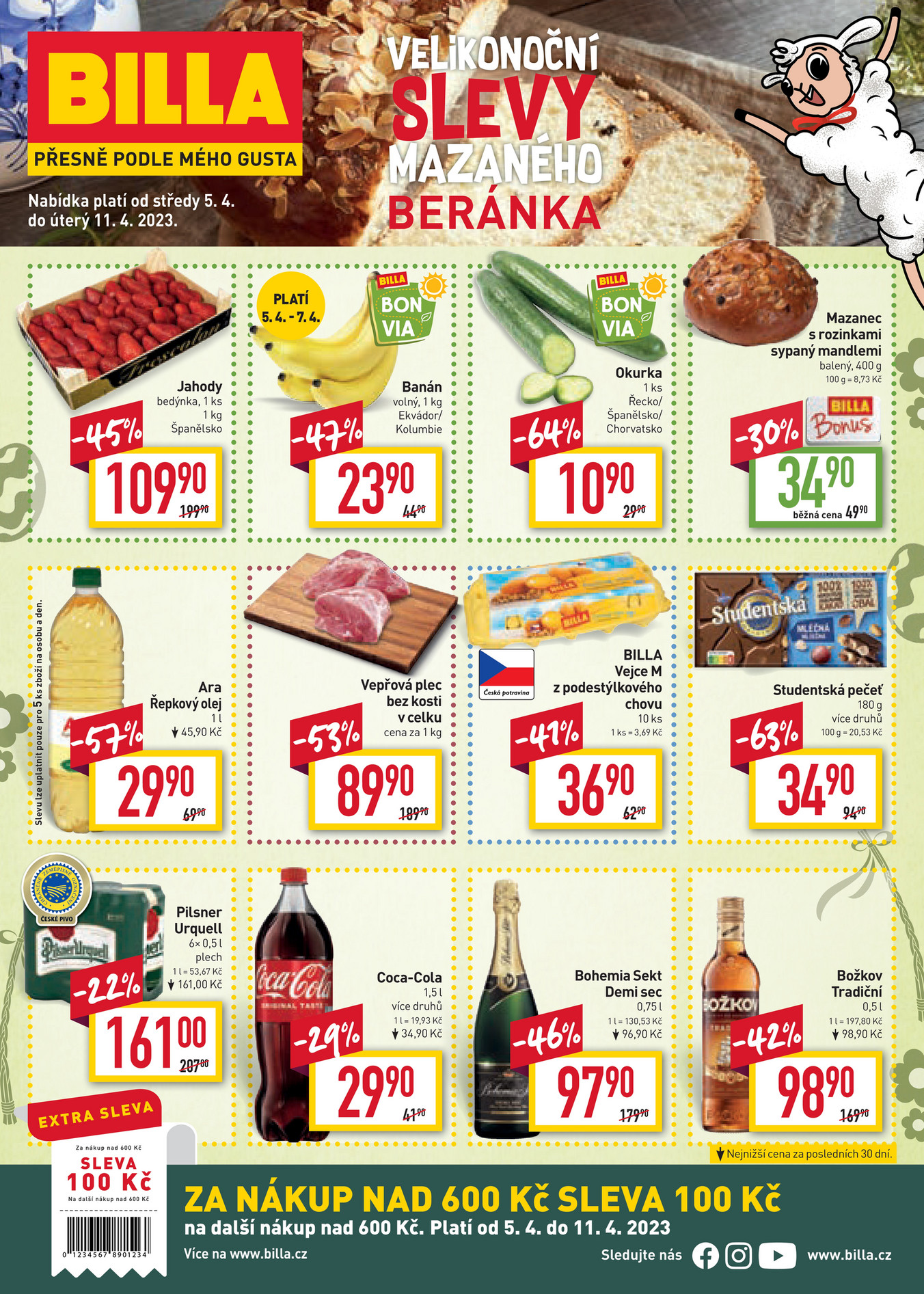 BILLA.cz - Velký leták od středy 5. 4. do úterý 11. 4. 2023 - Strana 1