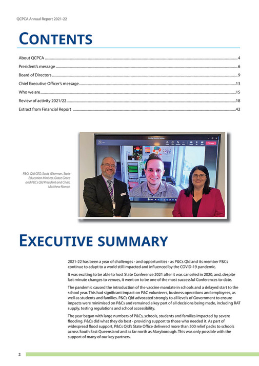 P&Cs Qld - 2022 Annual Report final - Page 2-3 - Created with Publitas.com