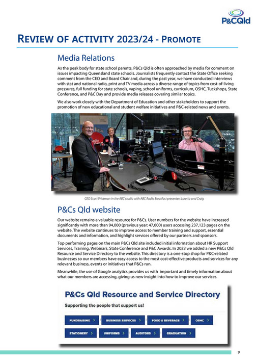 P&Cs Qld - QCPCA/P&Cs Qld Annual Report 2023/24 - Page 8-9 - Created with Publitas.com