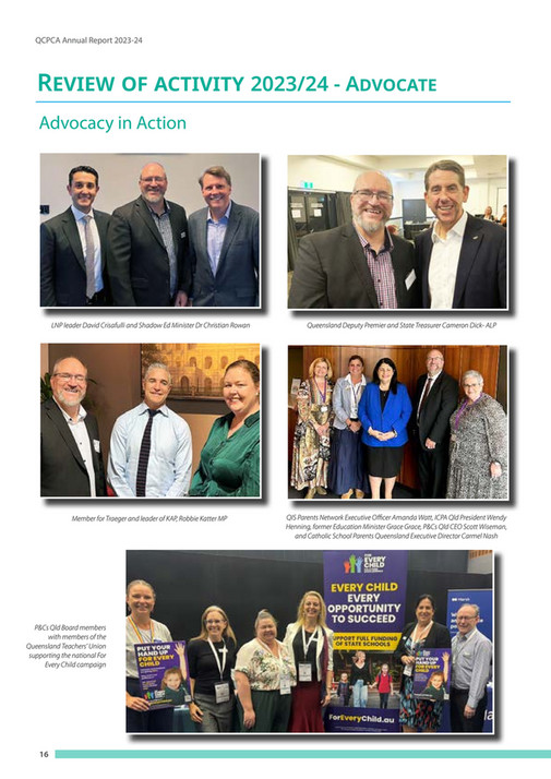 P&Cs Qld - QCPCA/P&Cs Qld Annual Report 2023/24 - Page 16-17 - Created with Publitas.com