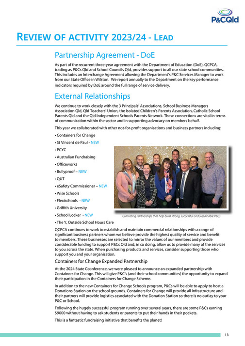 P&Cs Qld - QCPCA/P&Cs Qld Annual Report 2023/24 - Page 12-13 - Created with Publitas.com