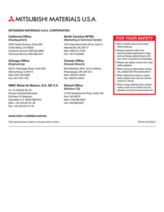 Mitsubishi Materials - B215A BC8100/MB8100 - Page 36