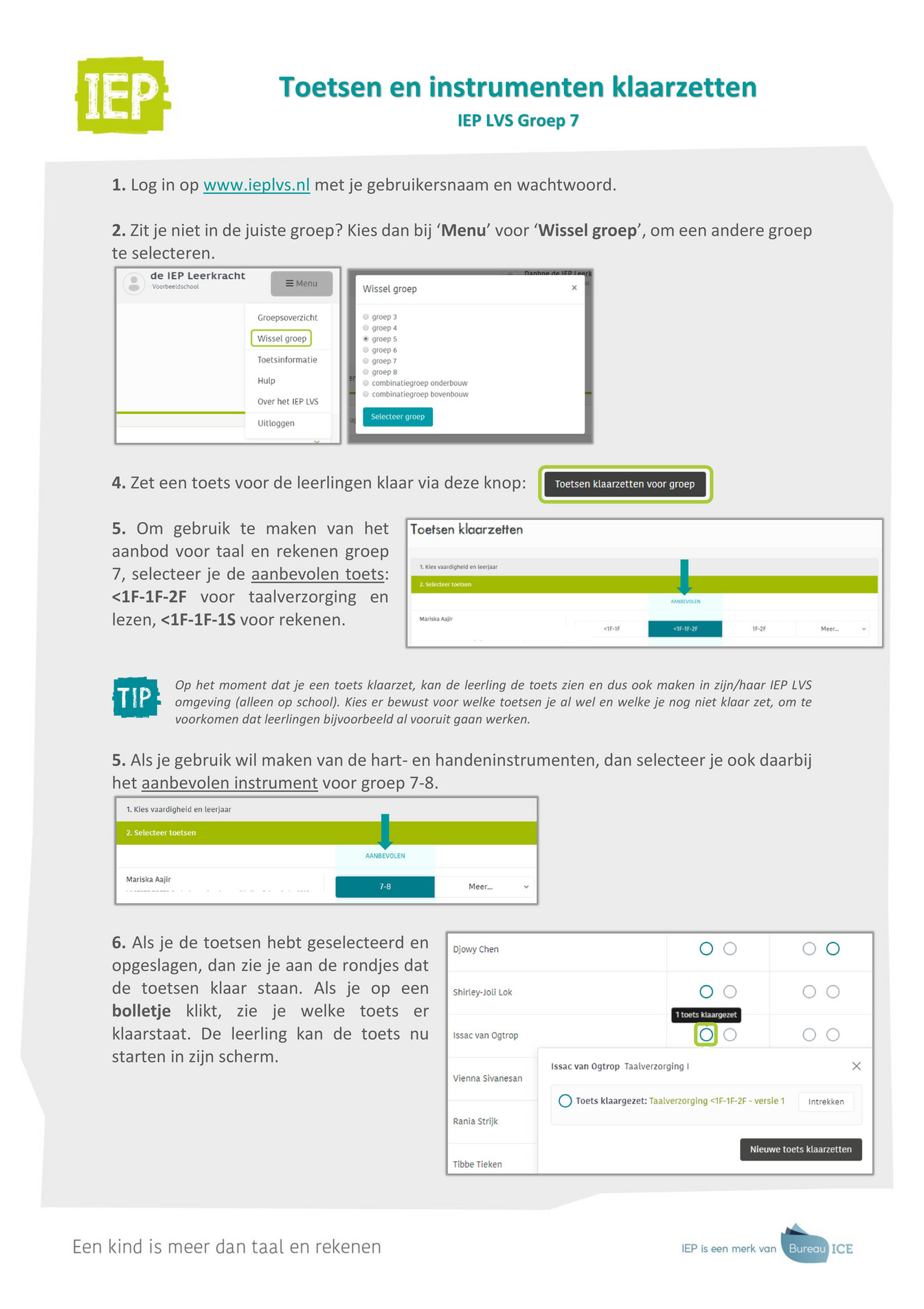 Stappenplan IEP LVS Groep 7 - Bureau ICE - Pagina 1