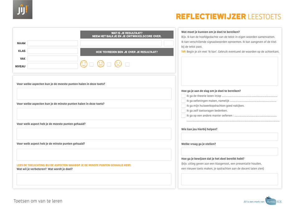 Bureau ICE - Invulbare reflectiewijzer leestoets - JIJ! - Voortgezet onderwijs - Pagina 1
