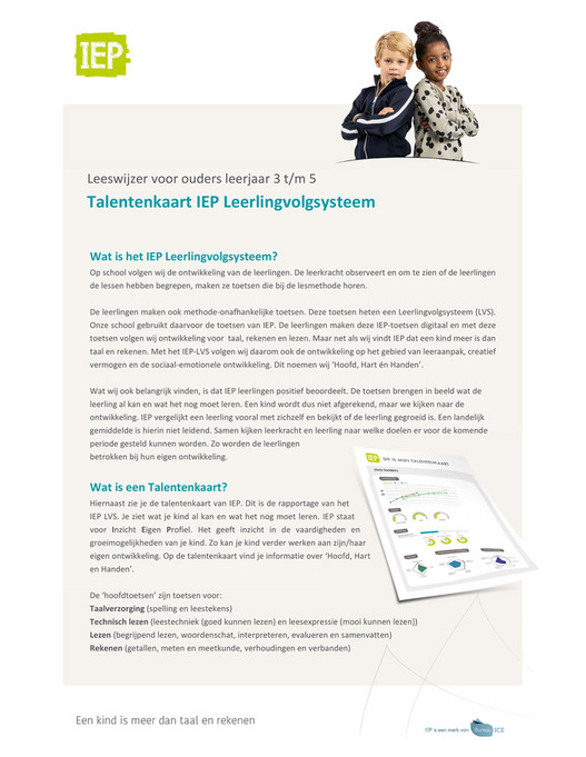 Leeswijzer talentenkaart IEP LVS - groep 3-5 - voor ouders - Pagina 1