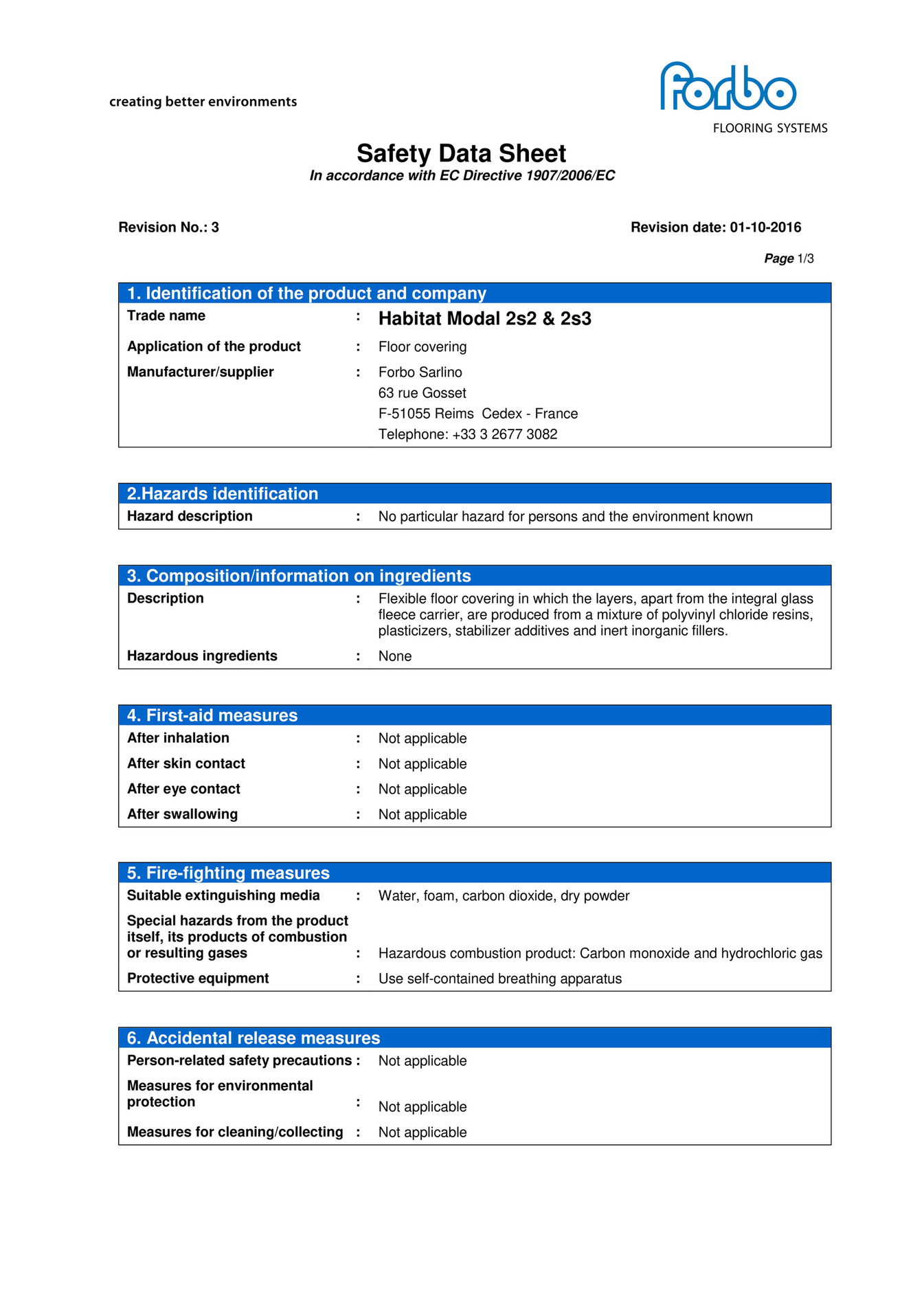 FFS Tech Docs MSDS Acoustic Vinyl - MSDS_Habitat Modal_2s2_2s3_2016 ...