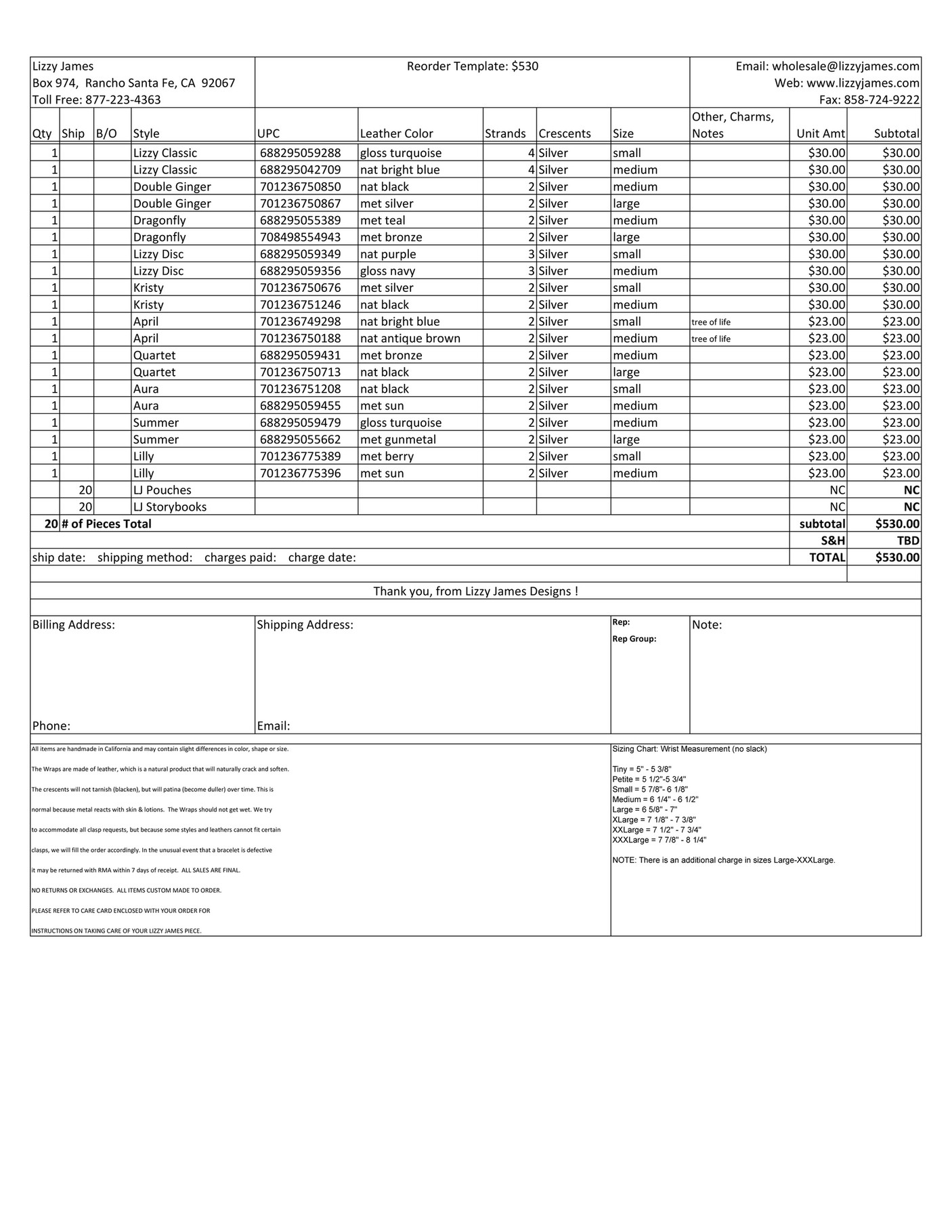 Lizzy James - Reorder Templates - Page 1 - Created with Publitas.com