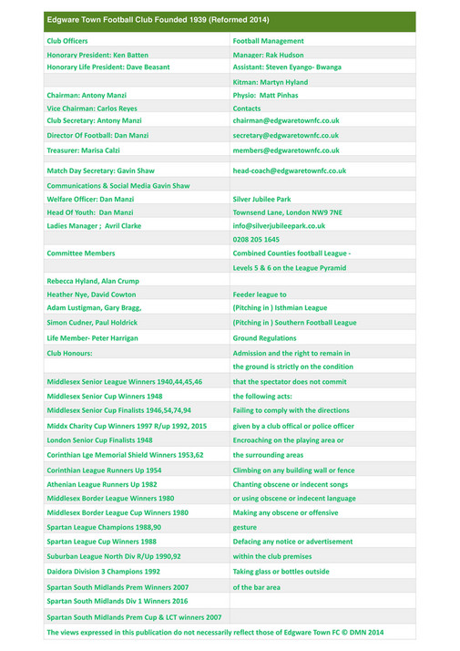 Edgware Town FC - ETFC Prog_St Pantelimon - Page 1