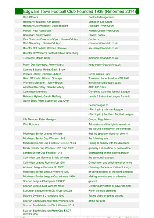Edgware Town FC - ETFC Prog_North Leigh - Page 1