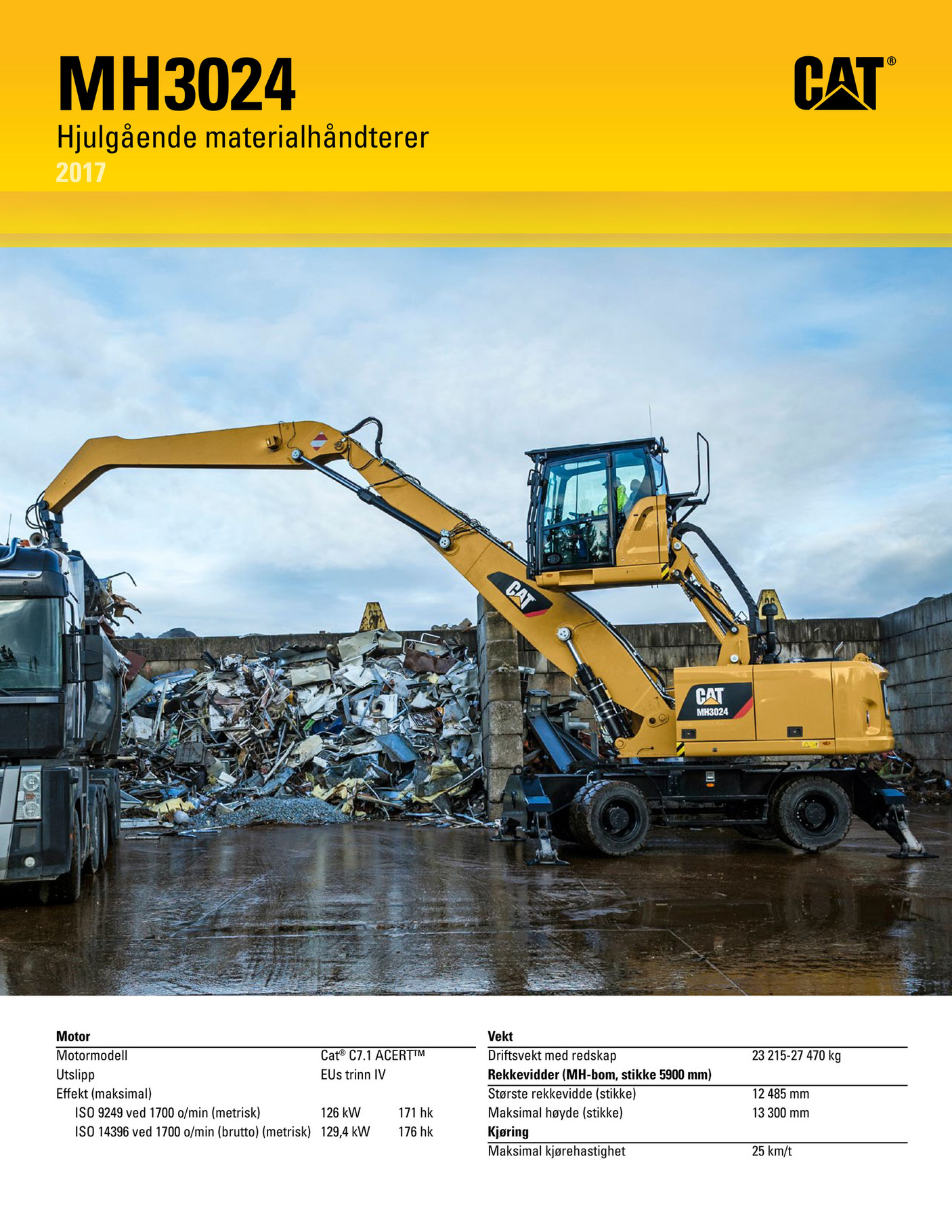 pon-cat - ANHQ7902-00 2017 MH3024 Wheel Material Handler - Large ...