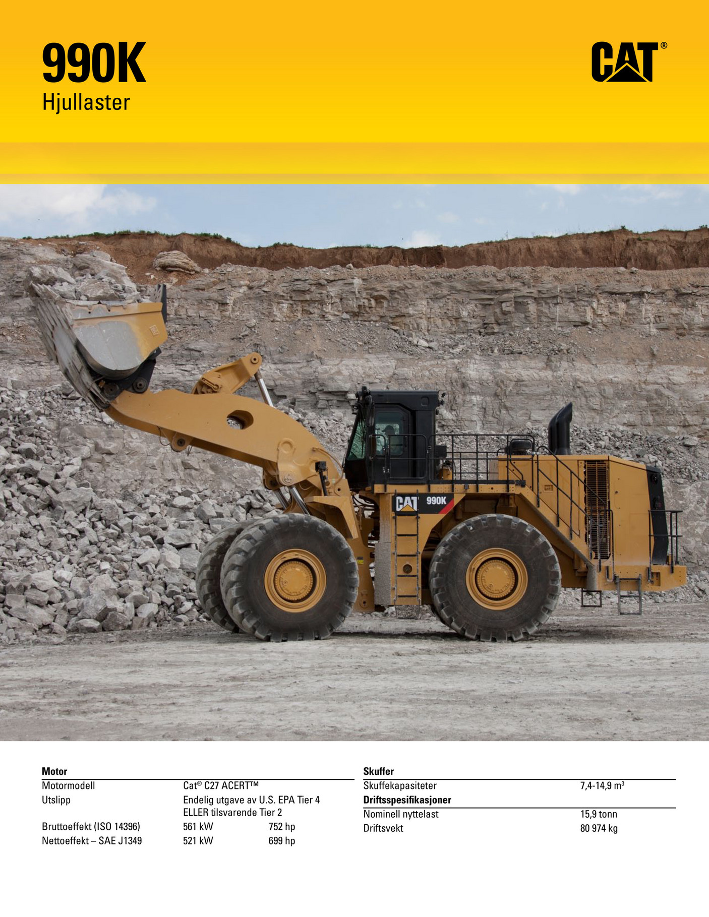 pon-cat - ANHQ7230-03 990K Wheel Loader - Large specalog - Side 1