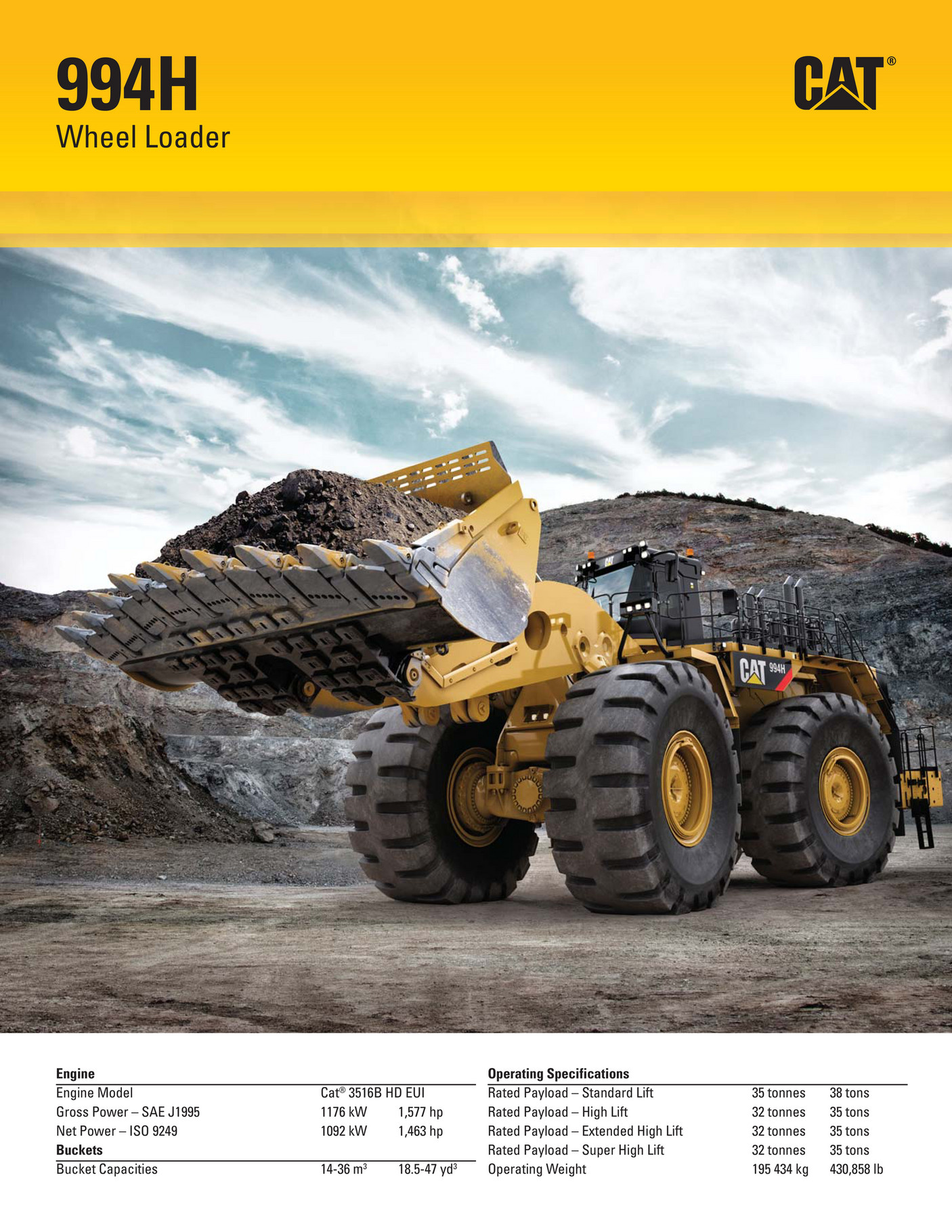 pon-cat - AEHQ7673-00 994K Wheel Loader - Large Specalog - English - Side 1