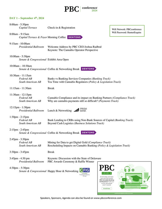 PBC Conference - PBC 2024 Agenda and Map - Page 1