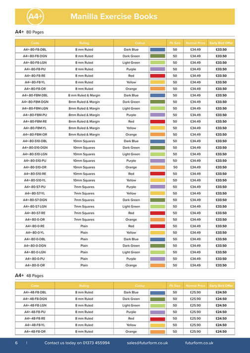 Futurform - FF Exercise Book Catalogue - Page 6-7