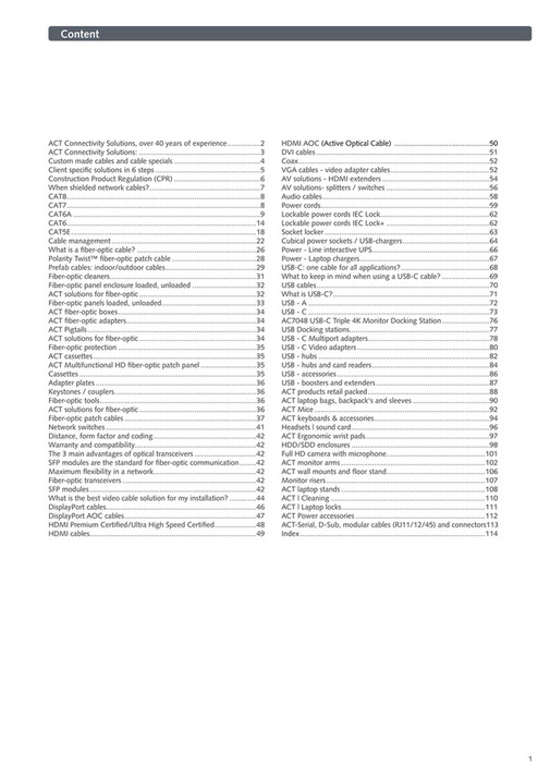 ACT Connectivity catalogue 2023 EN - Page 1