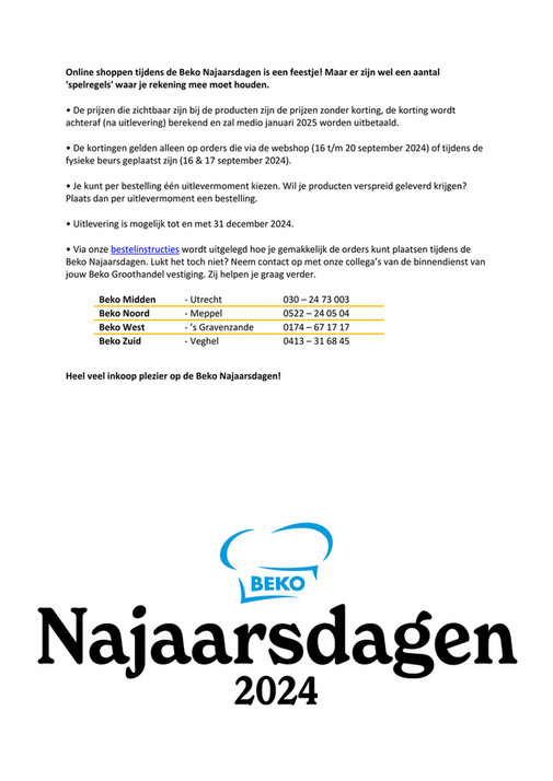 Beko Groothandel - Klantspelregels Beko Najaarsdagen 2024 - Page 1 Beko Groothandel - Klantspelregels Beko Najaarsdagen 2024 - Page 1
