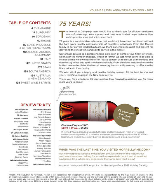 Morrell Wine 75th Anniversary Holiday Wine Catalog - Page 4-5