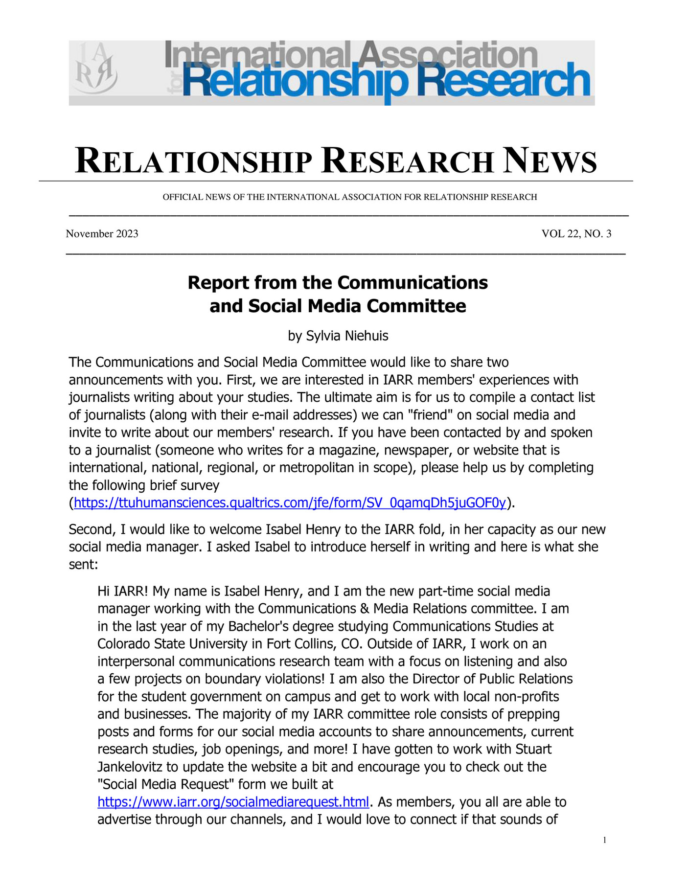 IARR - RRN-Communications-November2023 - Page 1