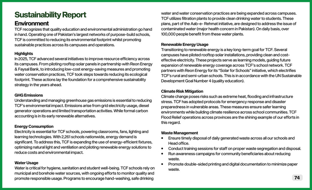 The Citizens Foundation - TCF Annual Report 2025 - Page 74