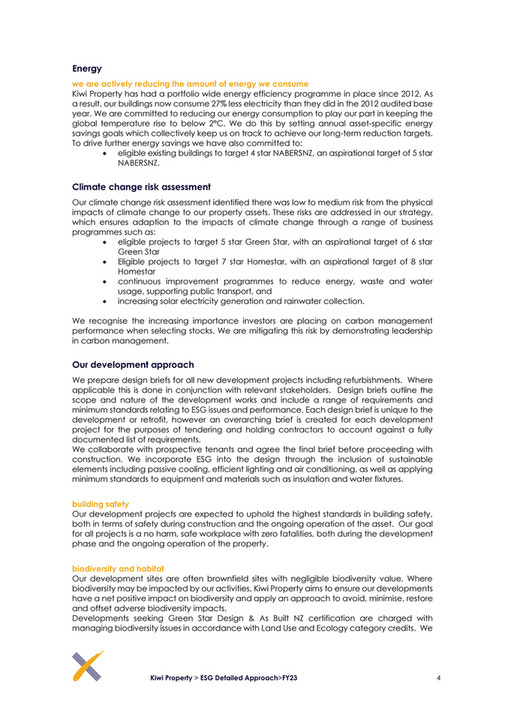 Kiwi Property - Our Detailed Approach to Sustainability - Page 4