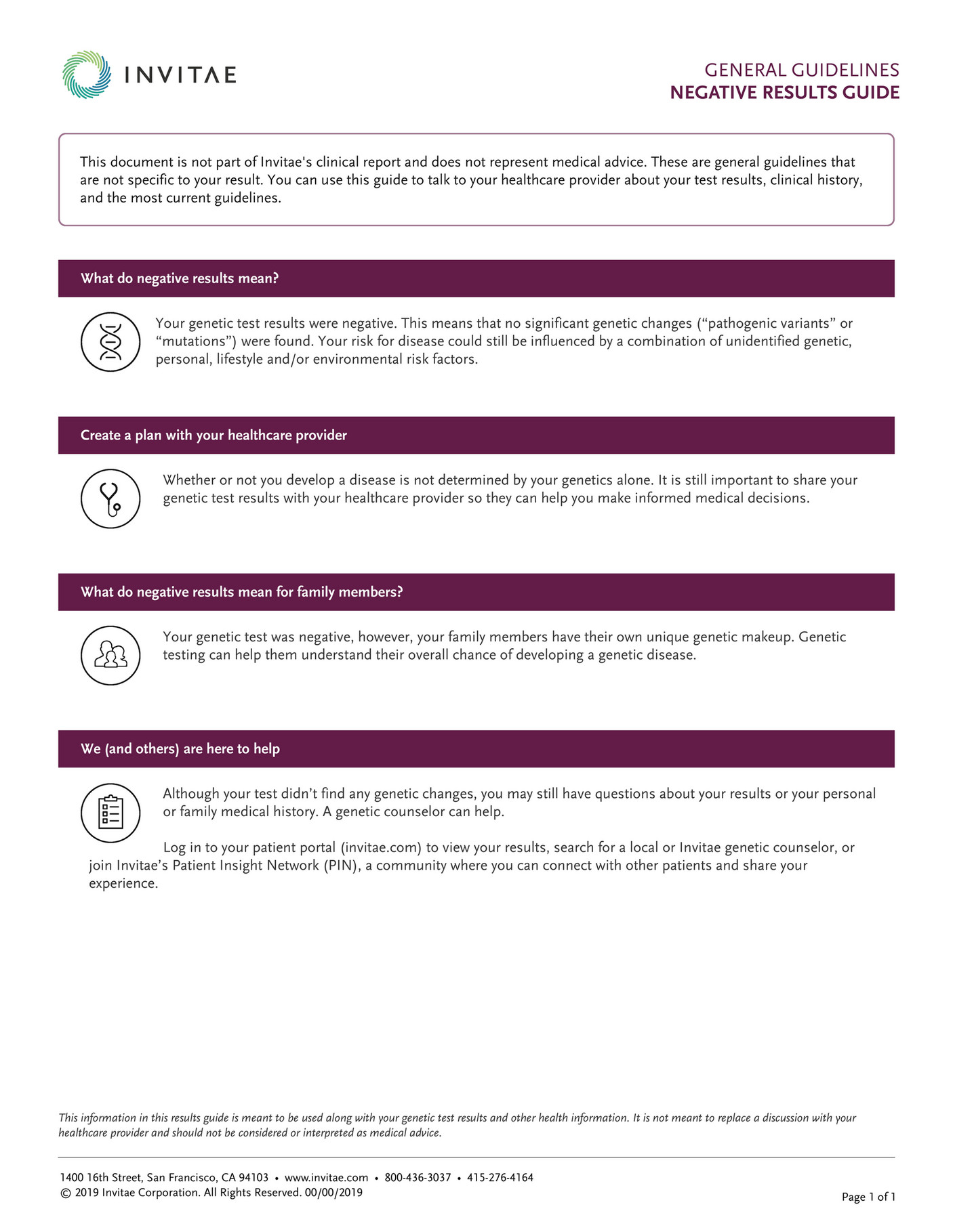 Invitae - F201_Invitae_Potential_result_Negative - Page 1