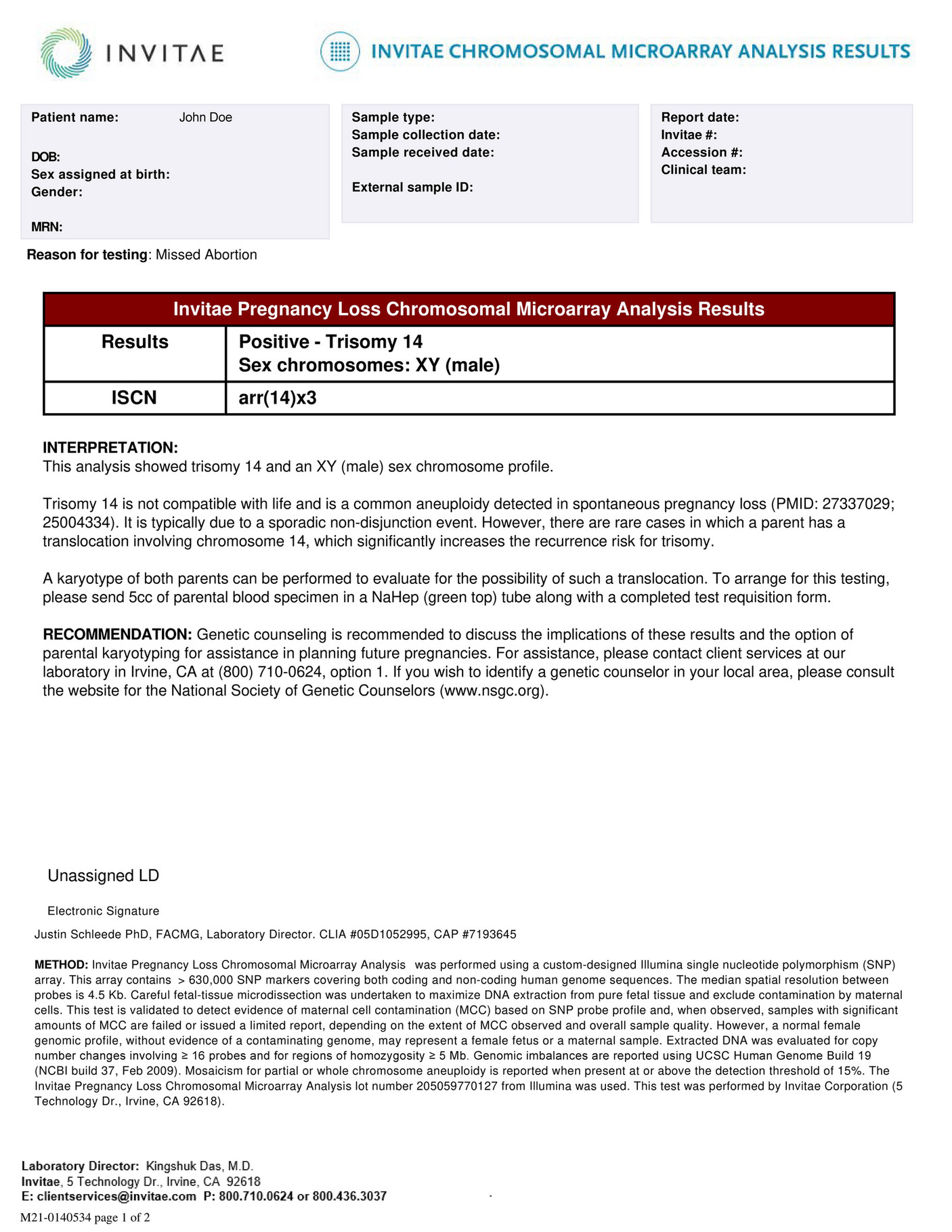 Invitae - GSA_Pregnancy_Loss_Chromosomal_Microarray_Analysis_Abnormal ...