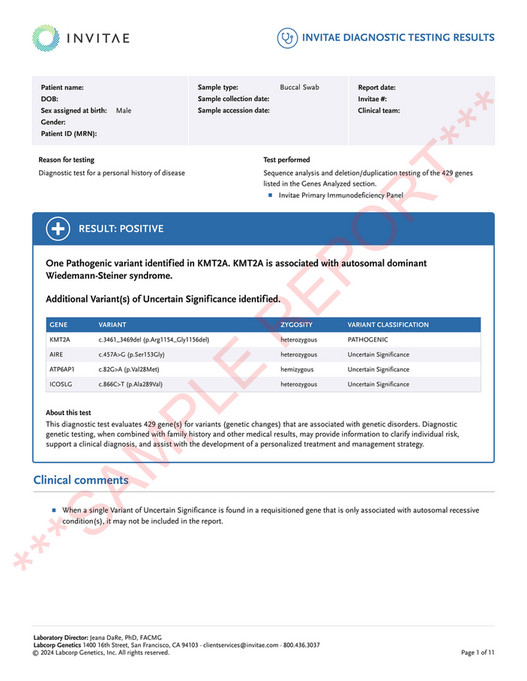 Invitae - SR393_Invitae-Sample-Report-Primary-Immunodeficiency-Panel ...