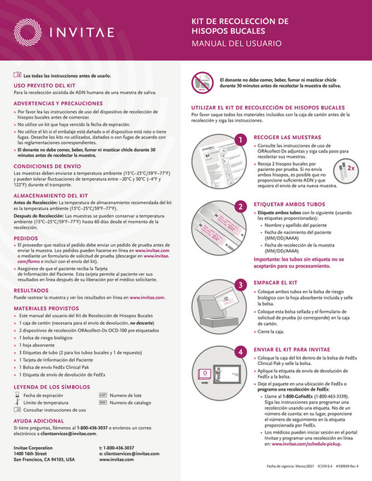 Invitae - ifu-buccal-swab-us-fedex-550929-spanish - Page 1