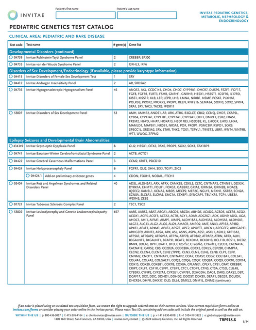 Invitae - TRF918 Invitae_Pediatrics_Metabolic_Nephrology_Requisition ...