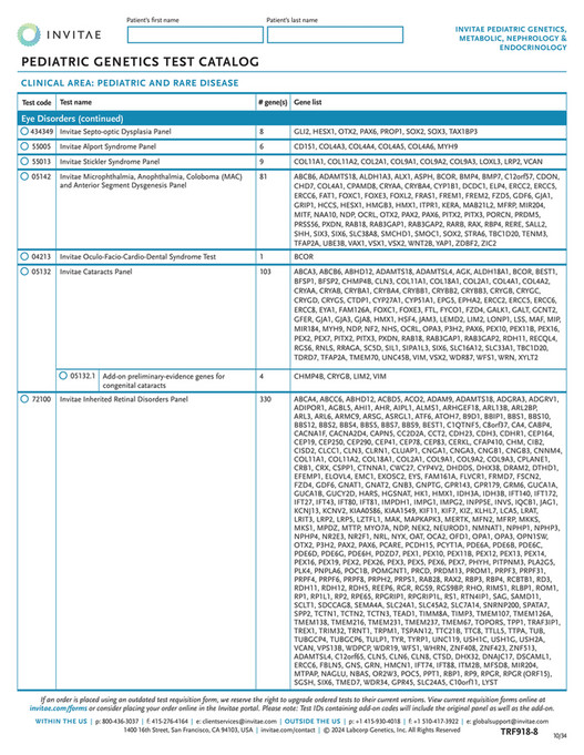 Invitae - TRF918 Invitae_Pediatrics_Metabolic_Nephrology_Requisition ...