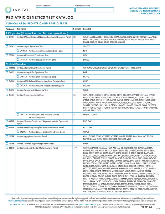 Invitae - TRF918 Invitae_Pediatrics_Metabolic_Nephrology_Requisition ...