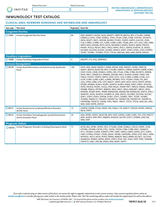 Invitae - TRF917-XUS Invitae_Immuno_Derm_Hema_Ophth_Requisition Form ...