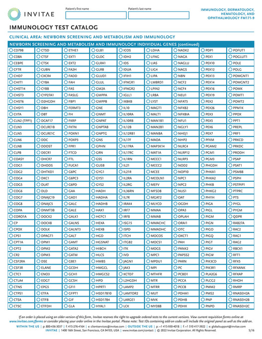 Invitae - TRF917-XUS Invitae_Immuno_Derm_Hema_Ophth_Requisition Form ...