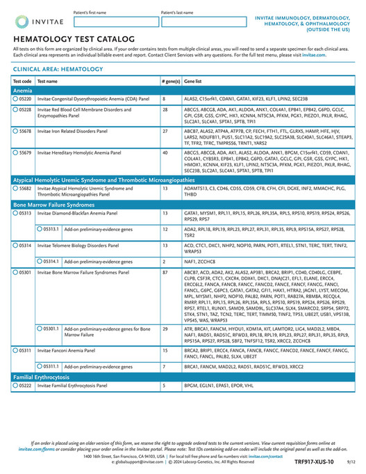 Invitae - TRF917-XUS Invitae_Immuno_Derm_Hema_Ophth_Requisition Form ...