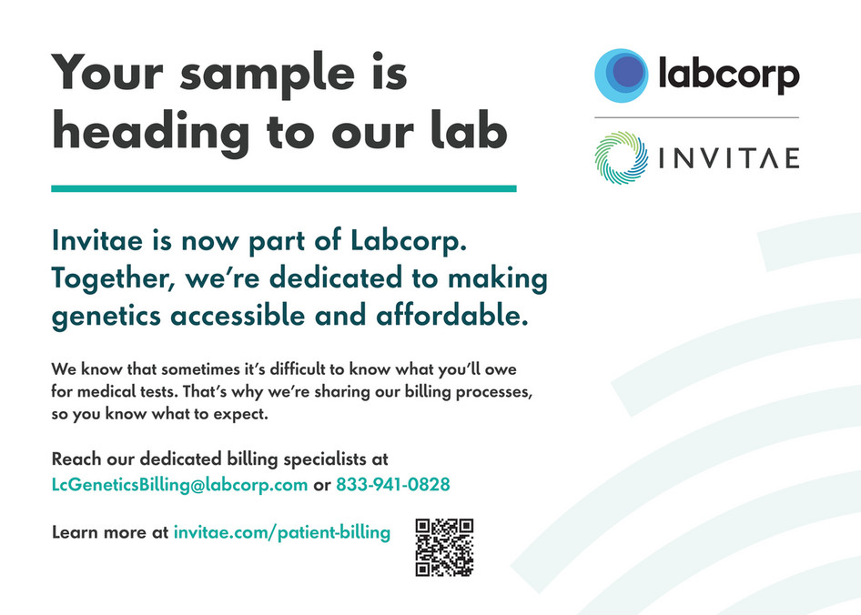 Invitae - PC147 Invitae Billing Postcard - Page 1