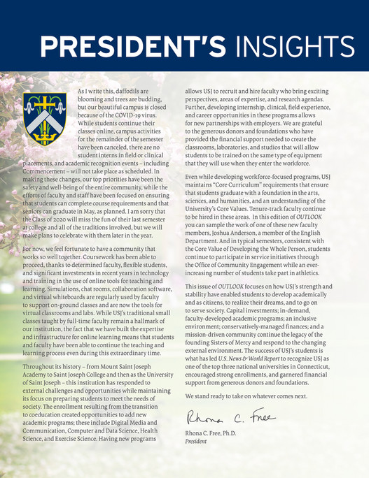 University of Saint Joseph OUTLOOK Magazine Spring 2020 - Page 2-3