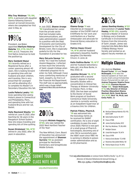 University of Saint Joseph Outlook Magazine Fall 2022 - Page 36-37